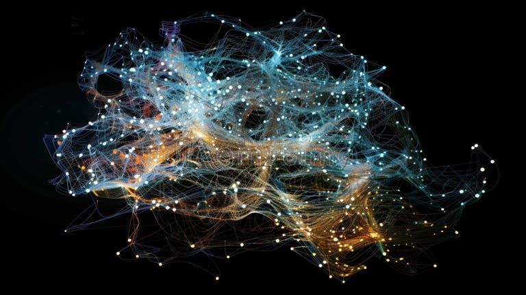 Advanced Neuroscience Concept: Brain Formed by Interconnected Light ...