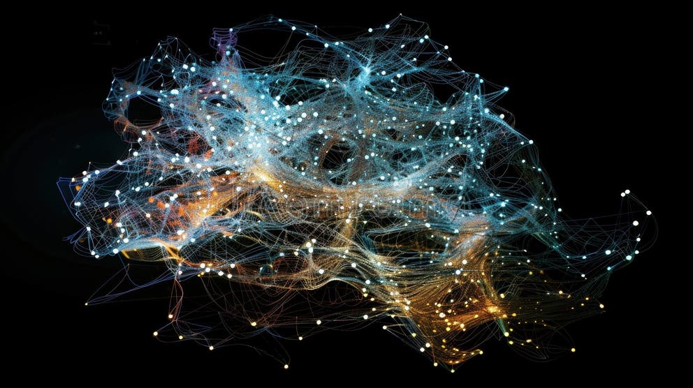 Advanced Neuroscience Concept: Brain Formed by Interconnected Light ...