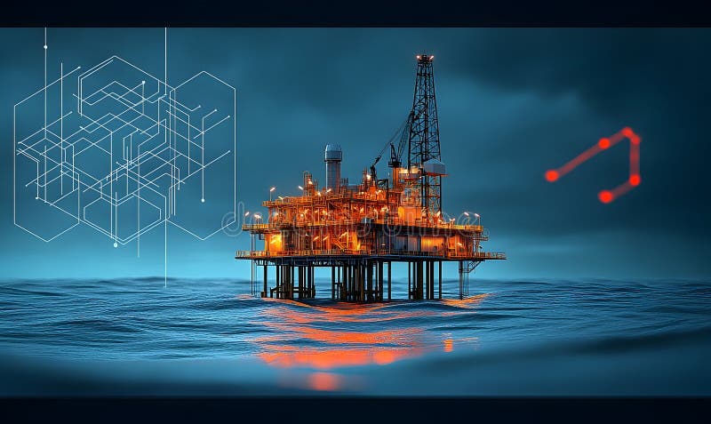 Advanced Offshore Oil Drilling Platform with Data Interface ...