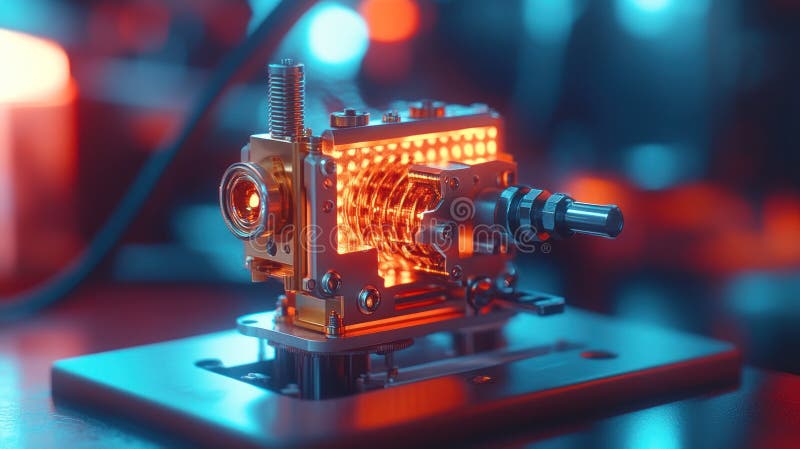 Advanced Optical Component in Laboratory Setting Stock Illustration ...