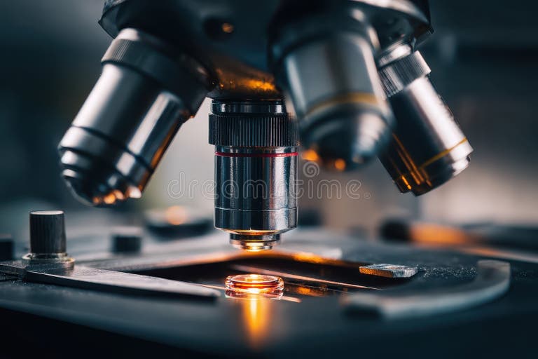 Advanced Optical Microscope in a Research Laboratory Focusing on ...