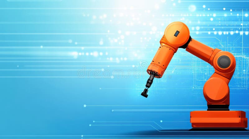 Advanced Orange Robotic Arm with Multiple Joints and Precise Gripping ...