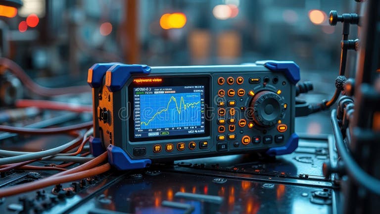 Advanced Oscilloscope with Digital Display Analyzing Electrical Signals ...