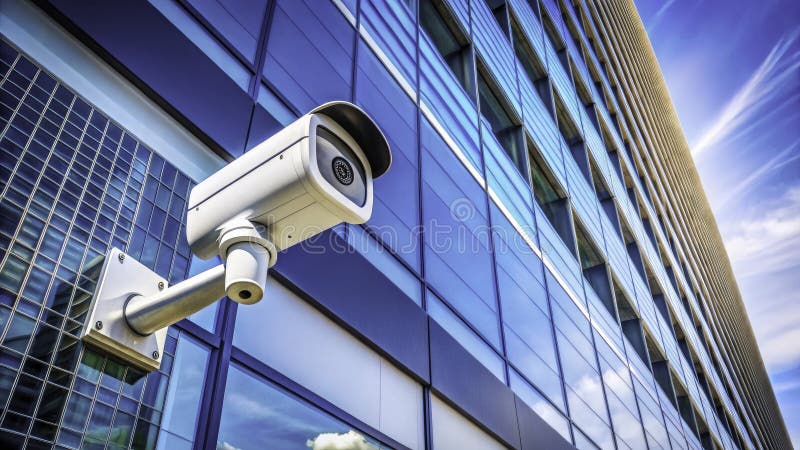 Advanced Outdoor Security Camera on Modern Architecture Enhanced ...