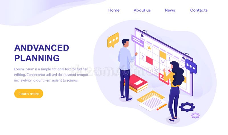 Advanced Planning Concept with Character. People Make a Plan ...