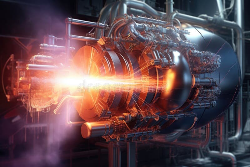 Advanced Plasma Propulsion Engine at Work Stock Illustration ...