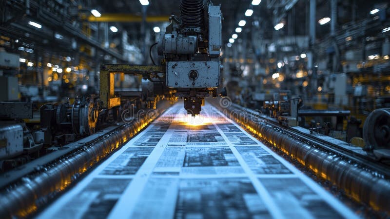 Advanced Printing Technology at Work in Factory Stock Illustration ...