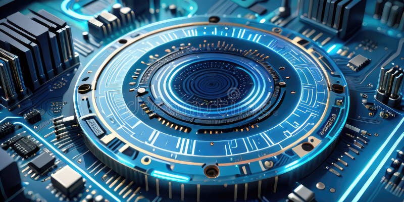 Advanced Processor with Interconnected Stock Illustration ...