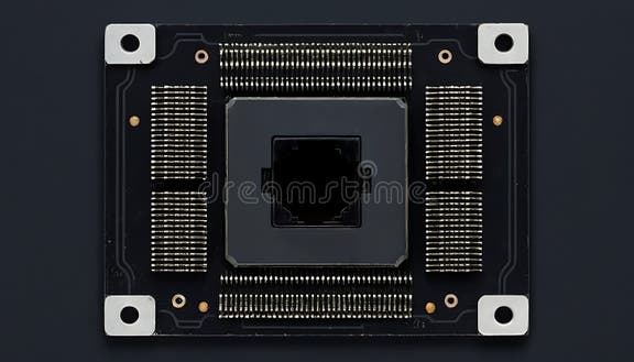 Advanced Processor Module on Dark Background Stock Illustration ...