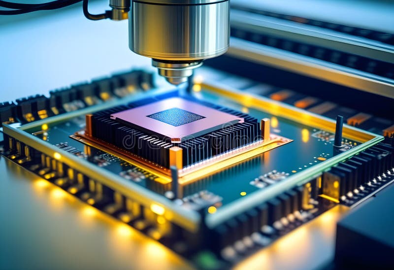 Advanced Processor during Production at Semiconductor Stock ...