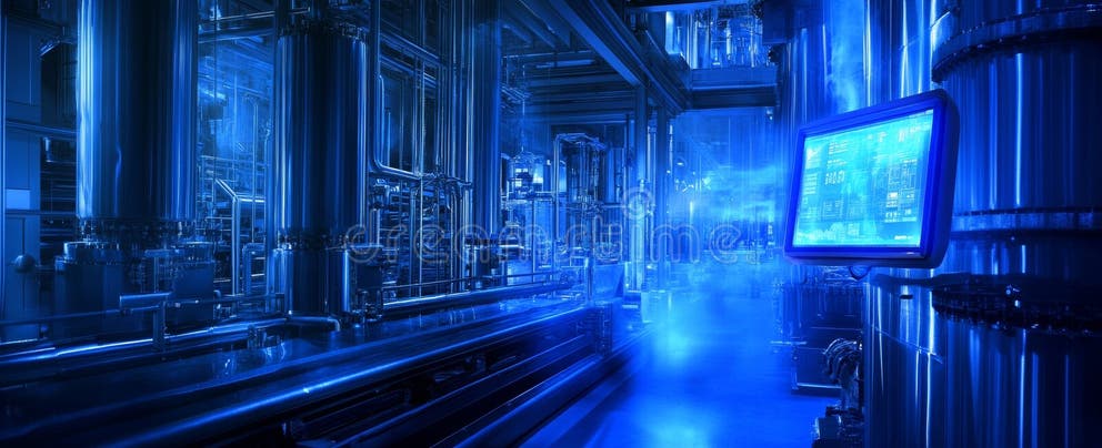 An Advanced Production Facility Featuring Modern Digital Interfaces and ...