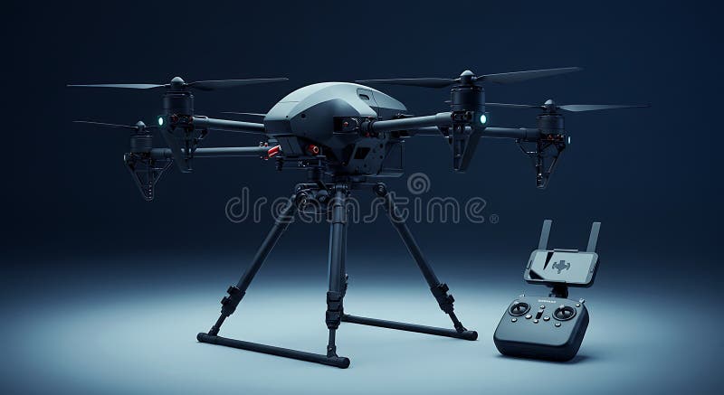 Advanced Professional Drone with Integrated Landing Gear and Remote ...