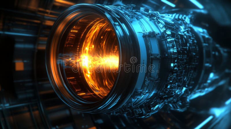 Advanced Propulsion Engine Technology Highlighted in Close-up View of ...