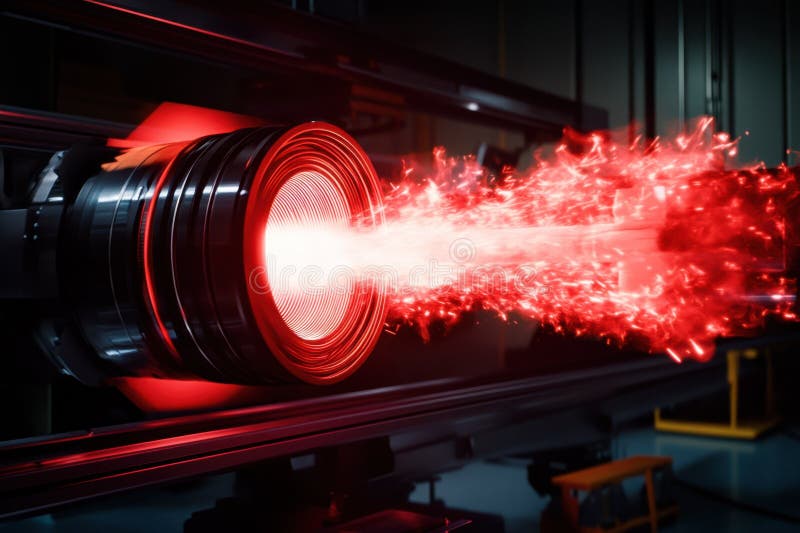 Advanced Propulsion System Generating Bright Red Exhaust during Testing ...