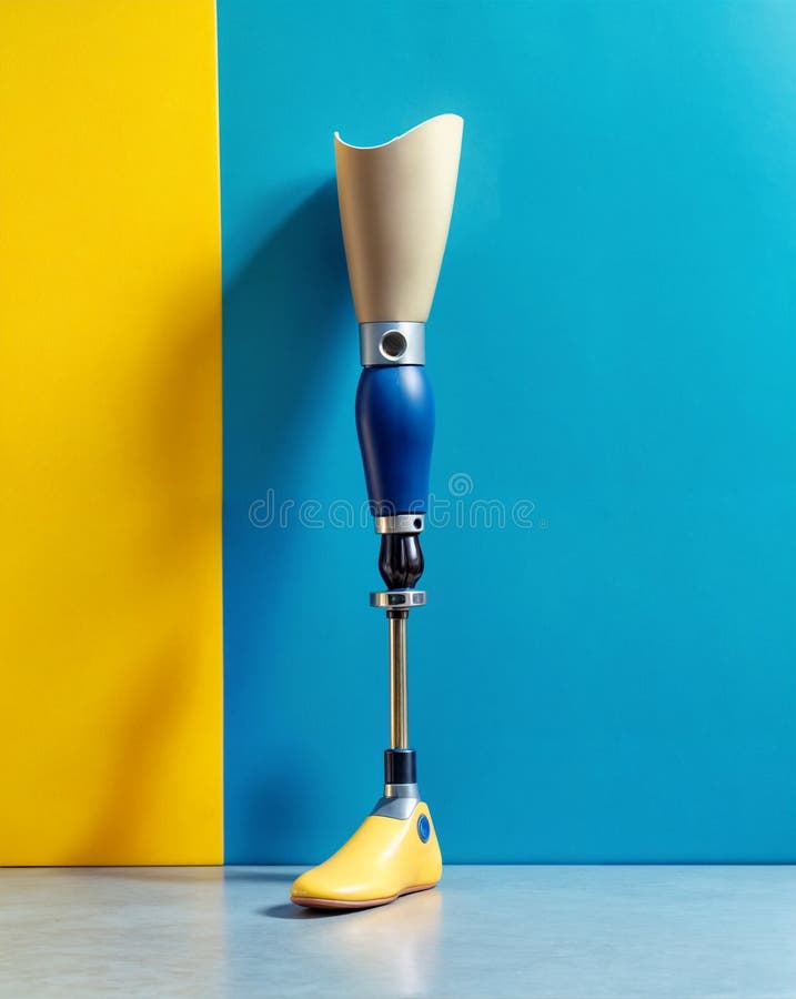 Advanced Prosthetic Leg Technology on Purple Background Stock Photo ...