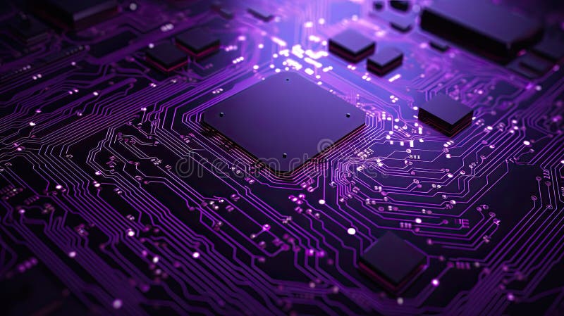 Advanced Purple Technology Background Stock Illustration - Illustration ...