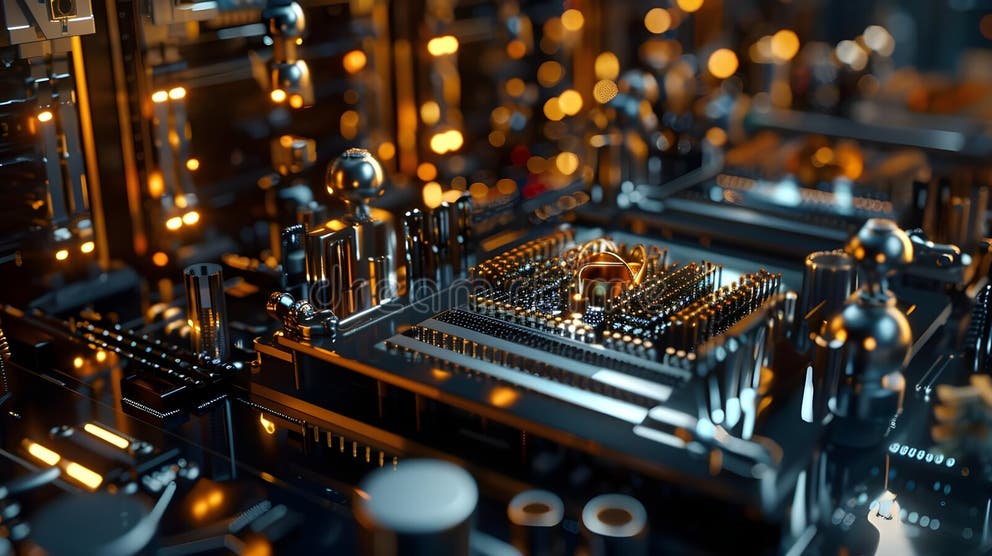 Advanced Quantum Computer Technology in Close-Up Generative AI Stock ...