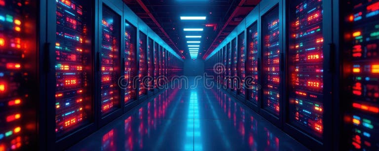 Advanced Quantum Computing Datacenter, Interconnected Nodes, Interconnectivity, High Tech ...
