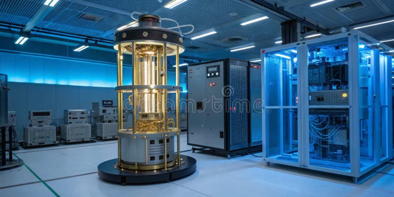 Advanced Quantum Computing Equipment Showcased in a High-tech ...
