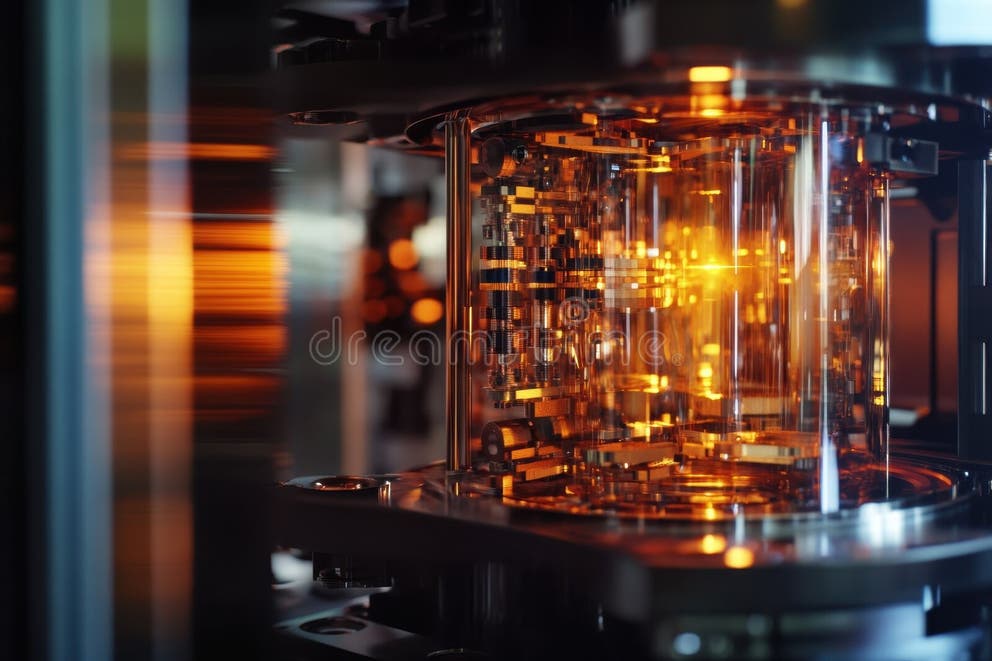 Advanced Quantum Computing Hardware Displaying Intricate Inner Workings ...