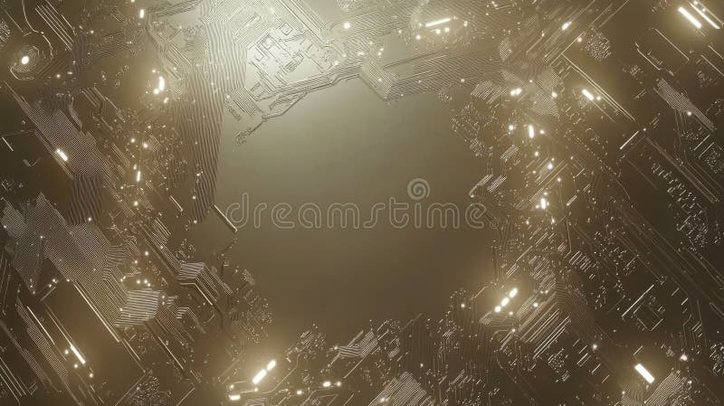 Advanced Quantum Computing Processor Featuring Illuminated Circuits and ...