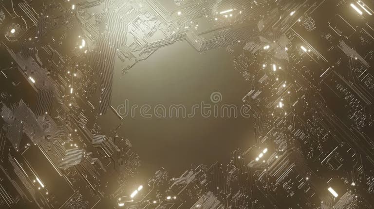 Advanced Quantum Computing Processor Featuring Illuminated Circuits and a Complex Design Stock ...