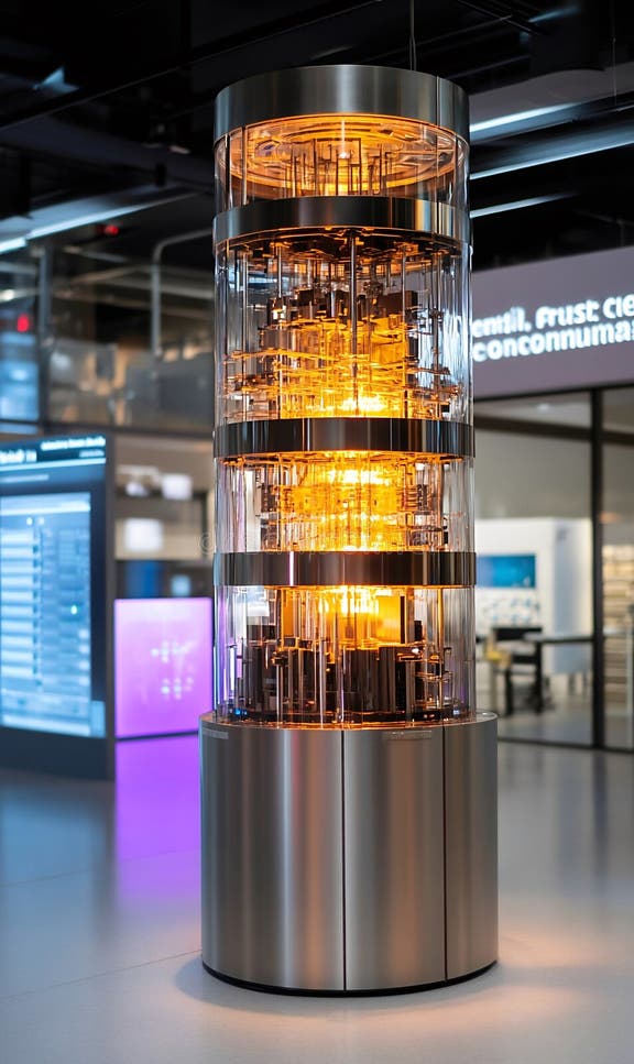 Advanced Quantum Computing Setup in a Futuristic Lab Stock Photo ...