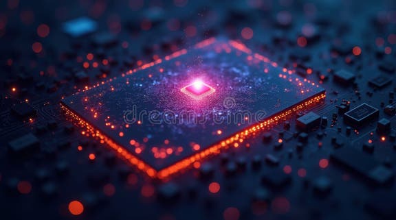 Advanced Quantum Computing System Processing Complex Algorithms Stock Illustration ...