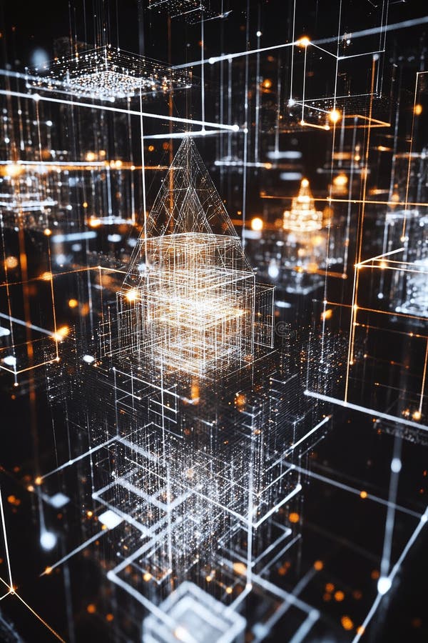 Advanced Quantum Encryption Key Visualization Showing Multi Dimensional