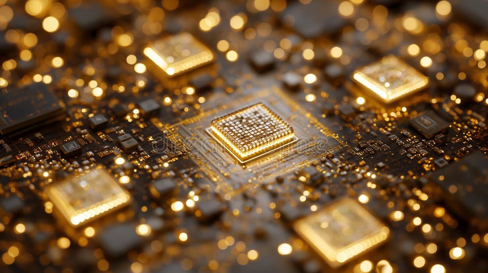 Advanced Quantum Processor with Intricate Design Stock Image - Image of mainboard, algorithms ...