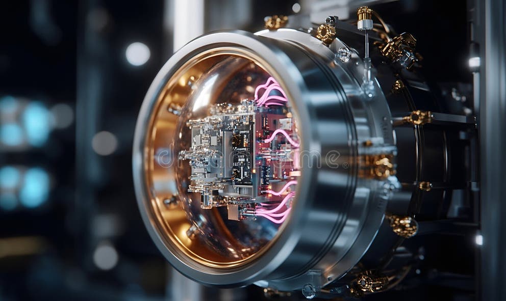 Advanced Quantum System with Cryogenic Cooling Stock Image - Image of ...