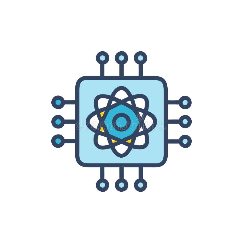 Advanced Quantum Technology Icon Stock Illustration - Illustration of ...