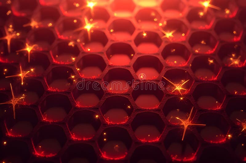Advanced Red Hexagonal Material Structure a Microscopic View of ...