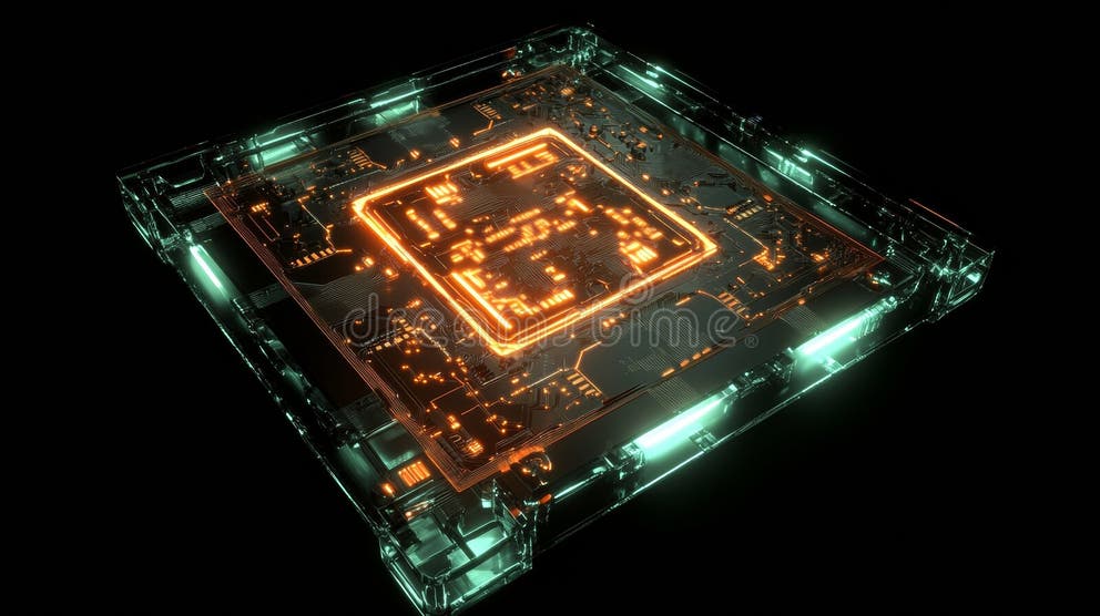 An Advanced Rendering of a Semiconductor Microchip with Radiant ...