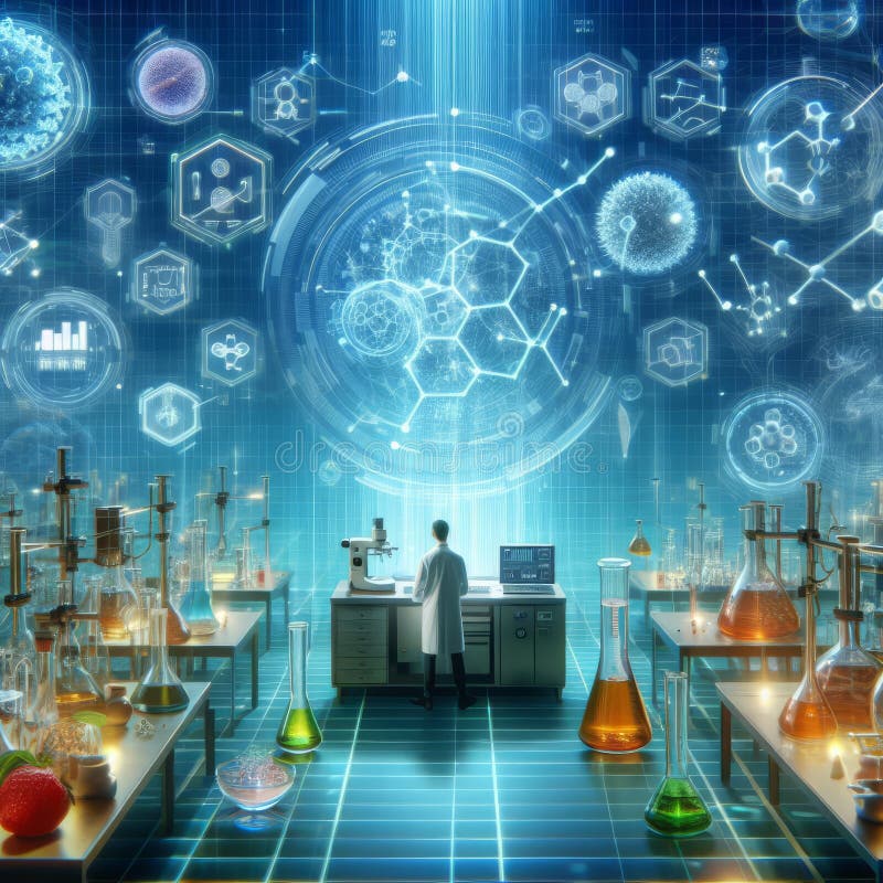 Advanced Research Lab with Futuristic Technology Stock Image - Image of ...