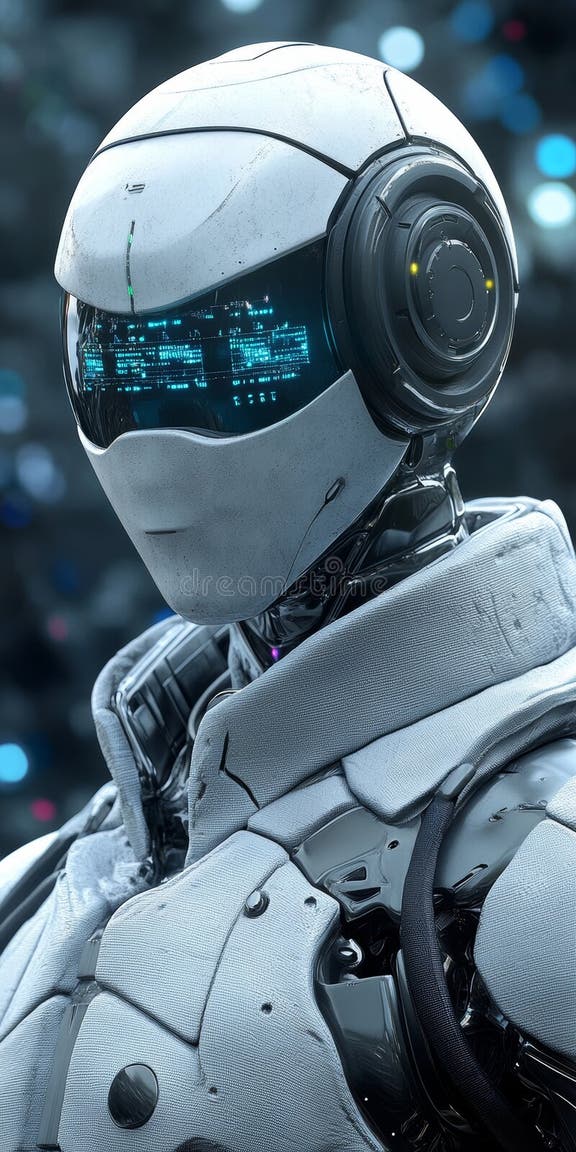 Advanced Robot for AI-Powered Future Healthcare, Examining Information Via Futuristic UI ...