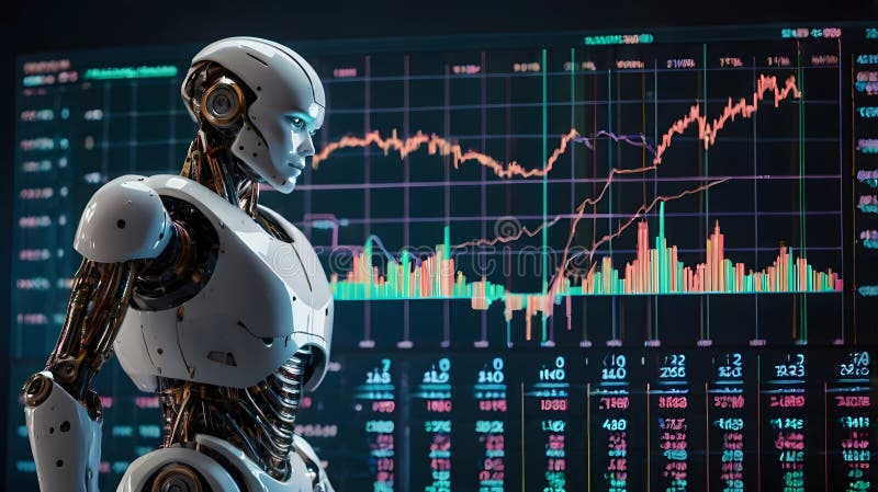 Advanced Robot Analyzing Financial Data in Futuristic Trading ...