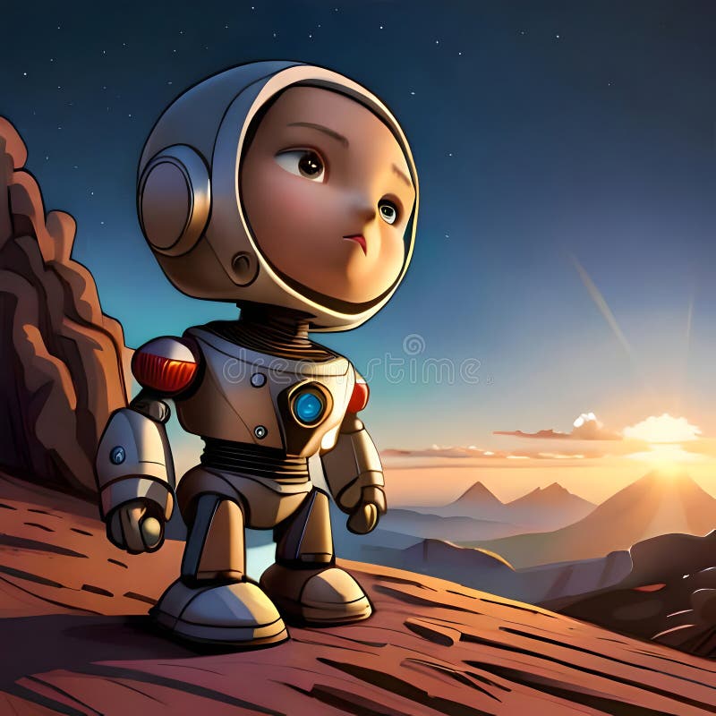 Advanced Robot in Deep Thought - Ai Generated Image Stock Illustration ...