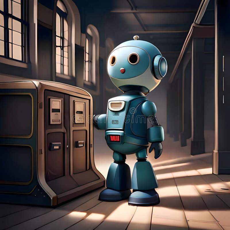 Advanced Robot in Deep Thought - Ai Generated Image Stock Illustration ...