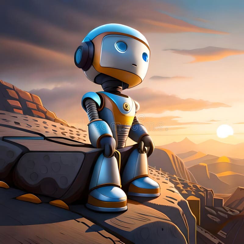 Advanced Robot in Deep Thought - Ai Generated Image Stock Illustration ...