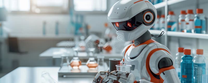 Advanced Robot in Lab Conducting Scientific Research. Stock Photo ...