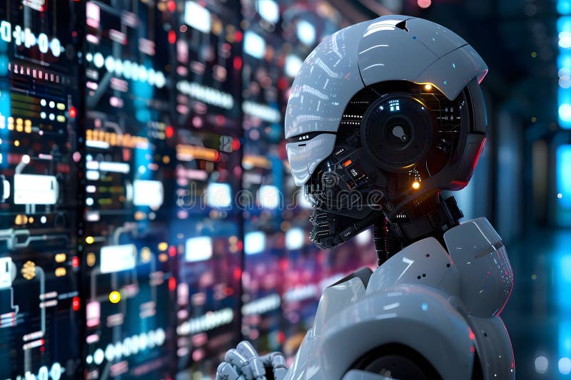 Futuristic Ai Robot Exploring Digital Neural Network Stock Photos - Free & Royalty-Free Stock ...