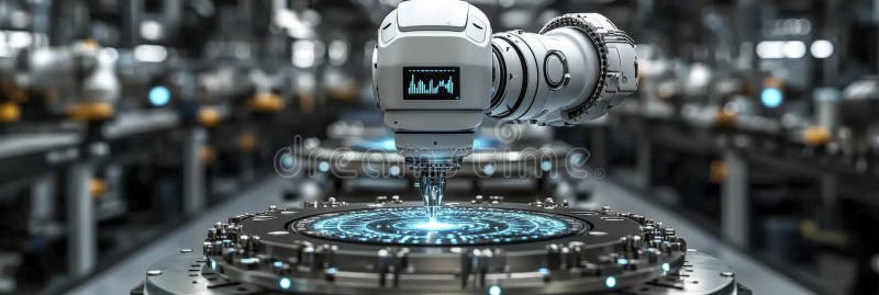 Advanced Robotic Arm Creating Digital Circuits Intricately Stock ...