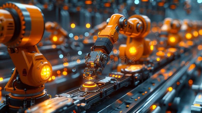 Advanced Robotic Arm in High-tech Factory - Generative Ai Stock ...