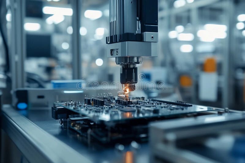 Precision Manufacturing in Action within a Modern Electronics Factory ...