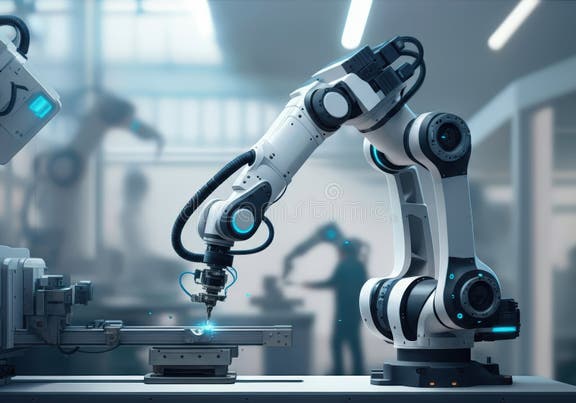 Advanced Robotic Arm Performing Precision Tasks in a Modern Factory ...