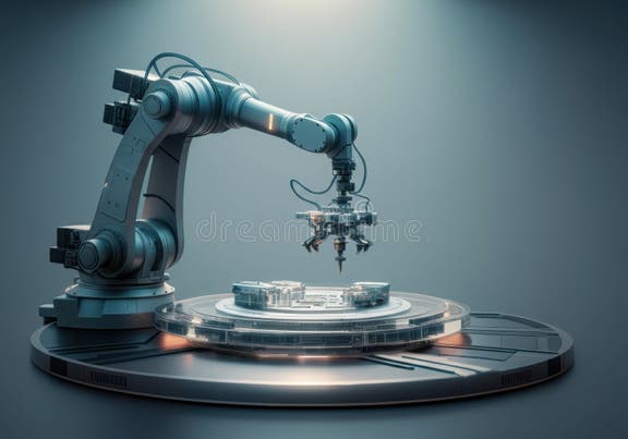 Advanced Robotic Arm Performing Precision Tasks in a Modern Workspace ...