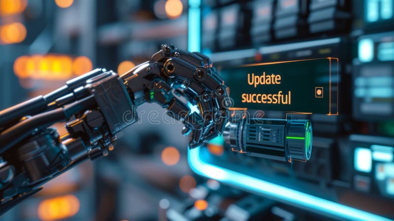 Advanced Robotic Arm Updating System in High-tech Lab Stock Photo ...