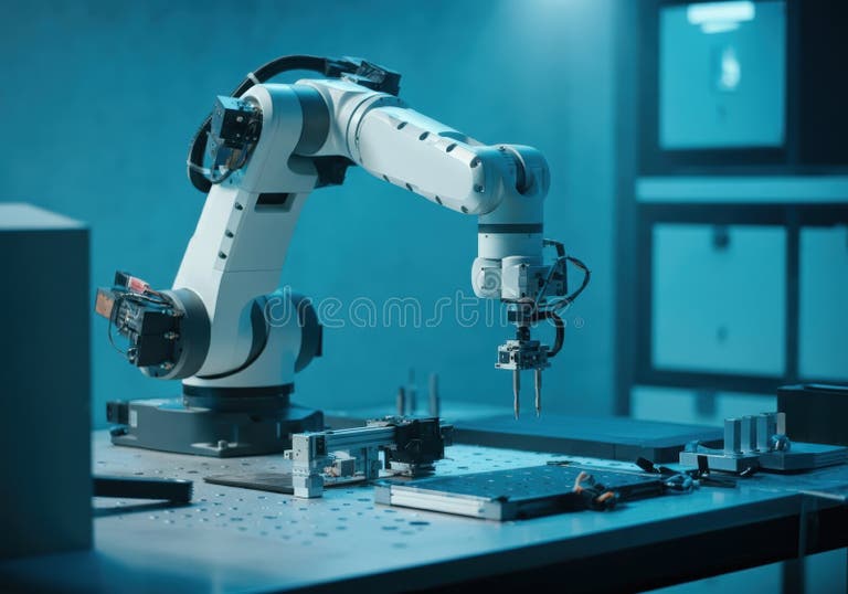 Advanced Robotic Arm Working on Precision Tasks in a Modern Laboratory ...