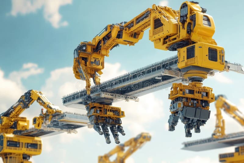 Advanced Robotic Arms Assembling Components in a Modern Industrial ...